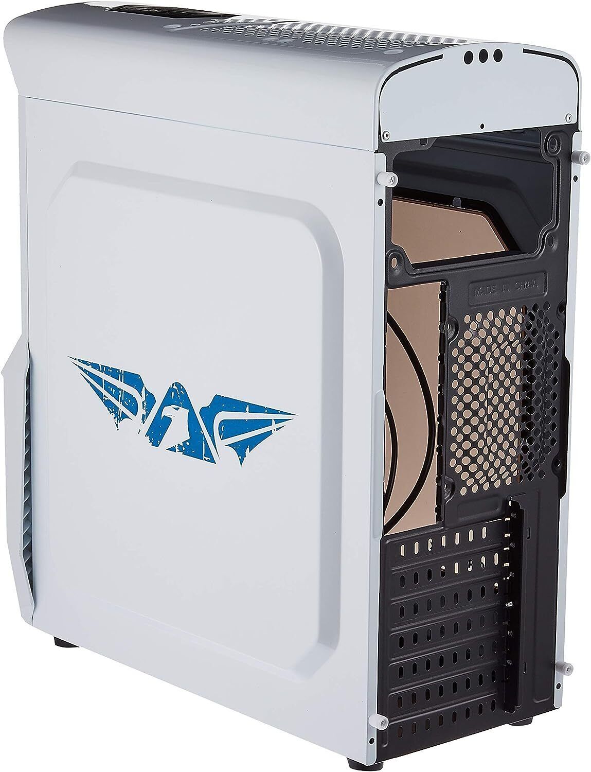 PC Case ARMAGGEDDON Vulcan V1X Gaming PC Chassis Mid Tower Case White