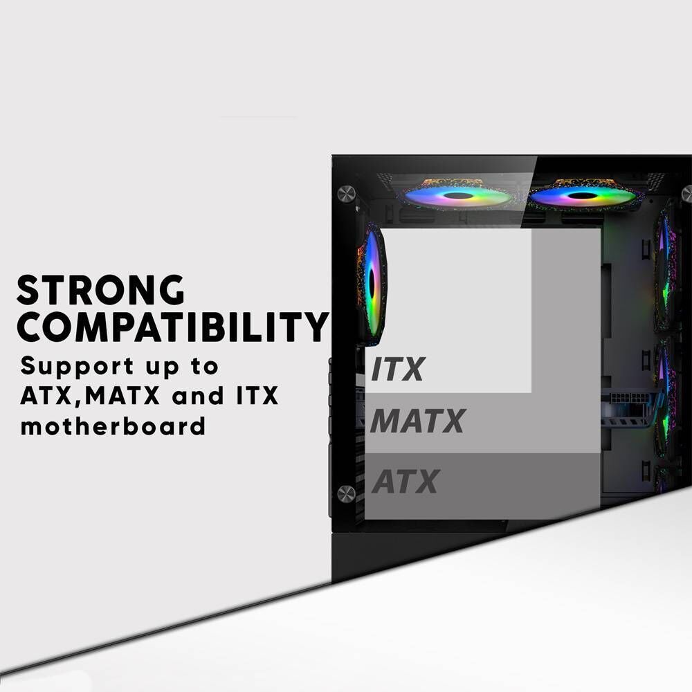 PC Case Armaggeddon TRON HOLO-5 ATX RGB Gaming Holographic Front Panel ...