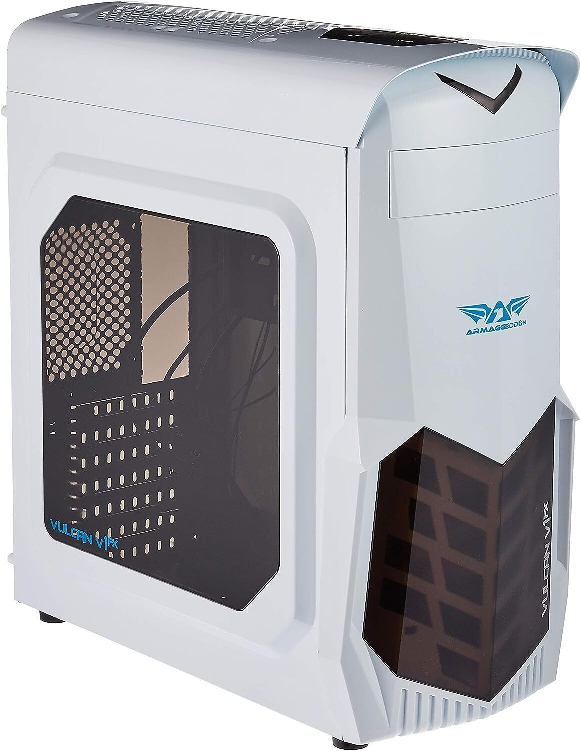 PC Case ARMAGGEDDON Vulcan V1X Gaming PC Chassis Mid Tower Case White