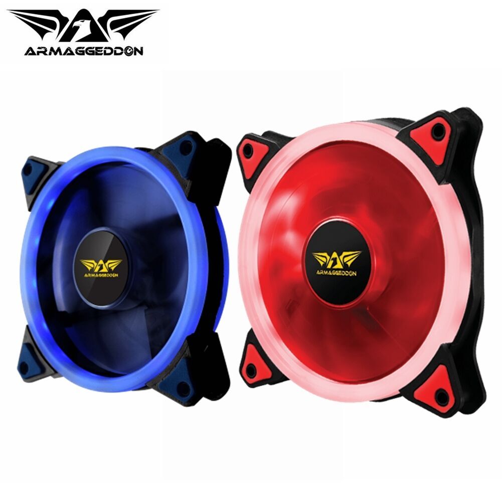 Gaming PC Cooling Fan Armaggeddon Scarlet Saber Red & Azure Dual Saber ...