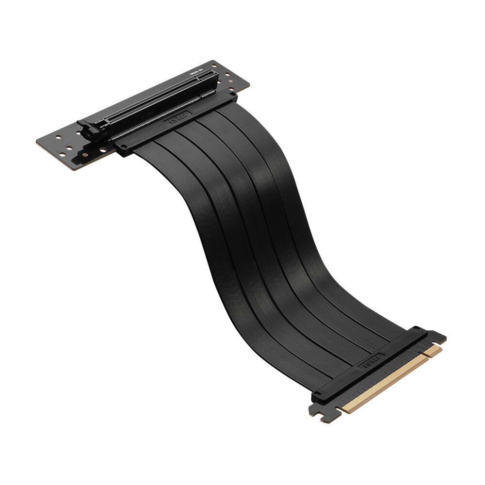 MSI MPG PCI-E 4.0 X16 RISER CABLE 180mm-Black Supports ATX / M-ATX ...