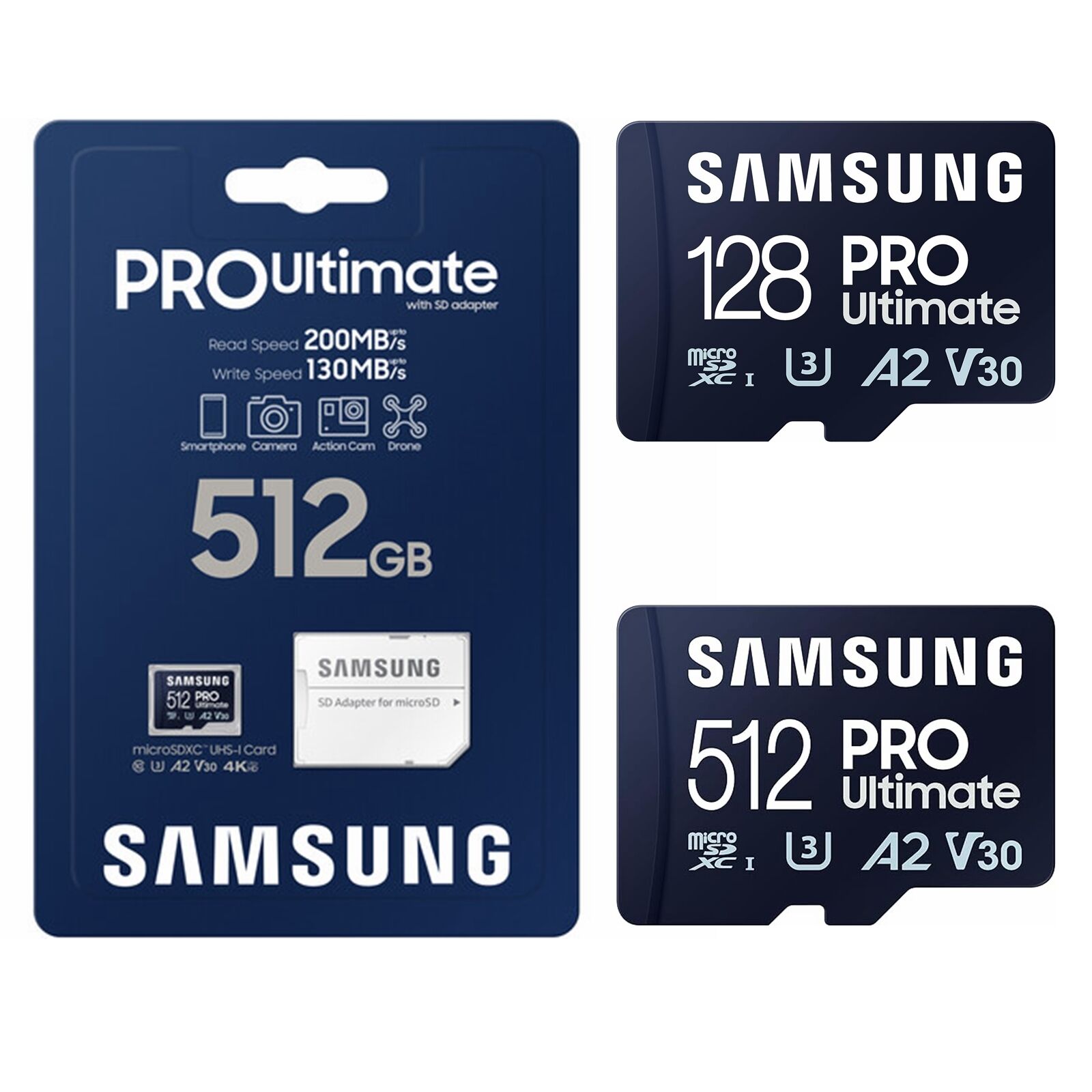 Micro SD Card 128GB 512GB Samsung PRO Ultimate SDXC Class 10 Camera ...