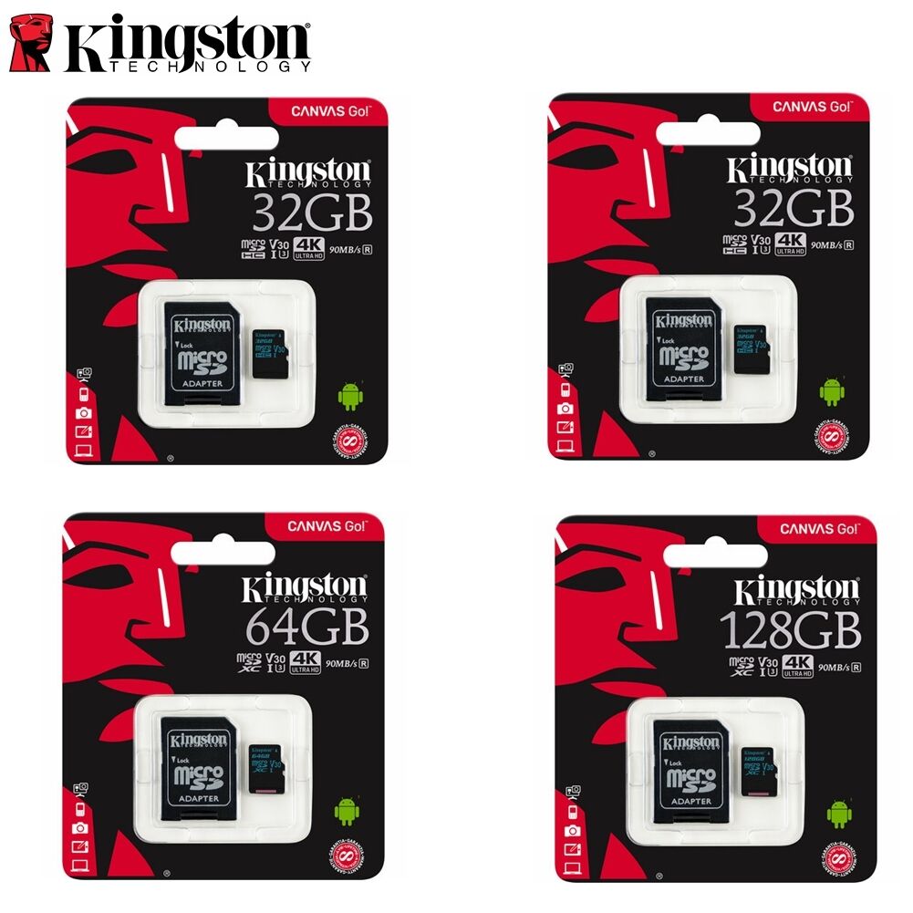 Kingston Canvas Go! 32GB 64GB 128GB UHS-I microSDXC Memory Card with SD ...